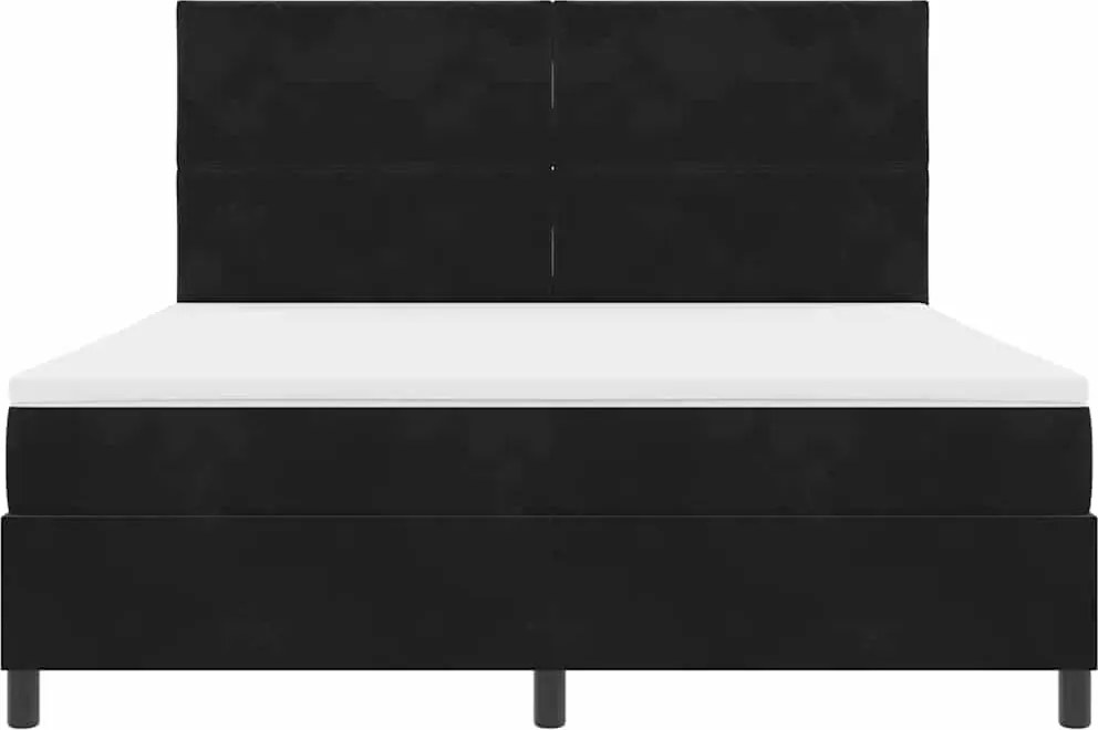 Postel s boxspringem s čelo Černý 180 x 200 cm samet 3339916