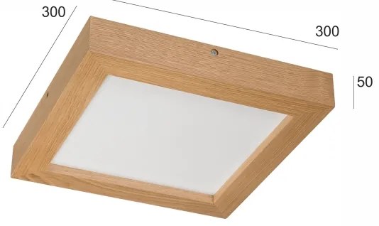 Brilagi-LED Stmívatelné svítidlo WOODY FRAME LED/24W/230V dub 30x30 cm IP44 + DO
