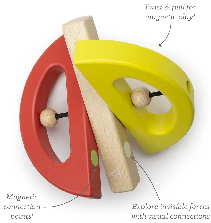 Magnetická hračka TEGU - Swivel Bug - Yellow and Poppy