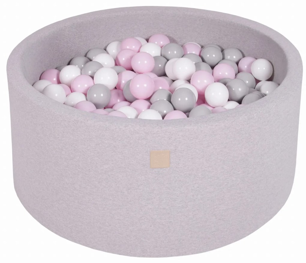 Suchý bazének s míčky 90x40cm s 300 míčky, světle šedá: šedá, bílá, pastelově růžová