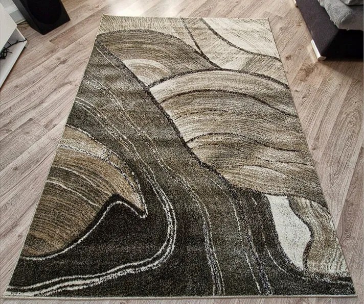 HU Béžovo-hnědý abstraktní koberec Rio 936-Beige-Fume Rozměr: 60x100 cm