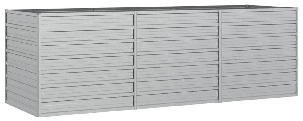Zahradní vyvýšený záhon 240x80x77 cm pozinkovaná ocel stříbrný, 316886