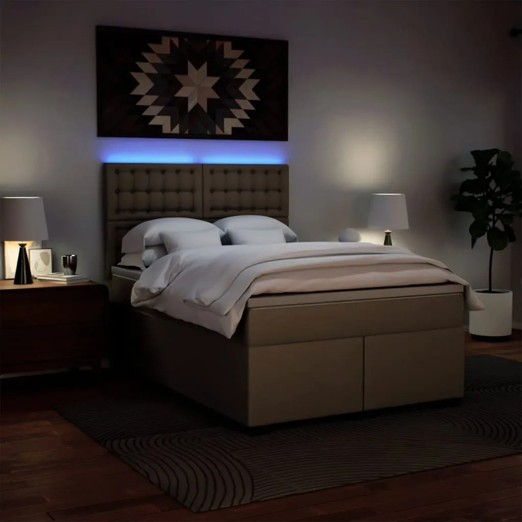 Box spring postel s matrací cappuccino 140x200 cm umělá kůže 3293027