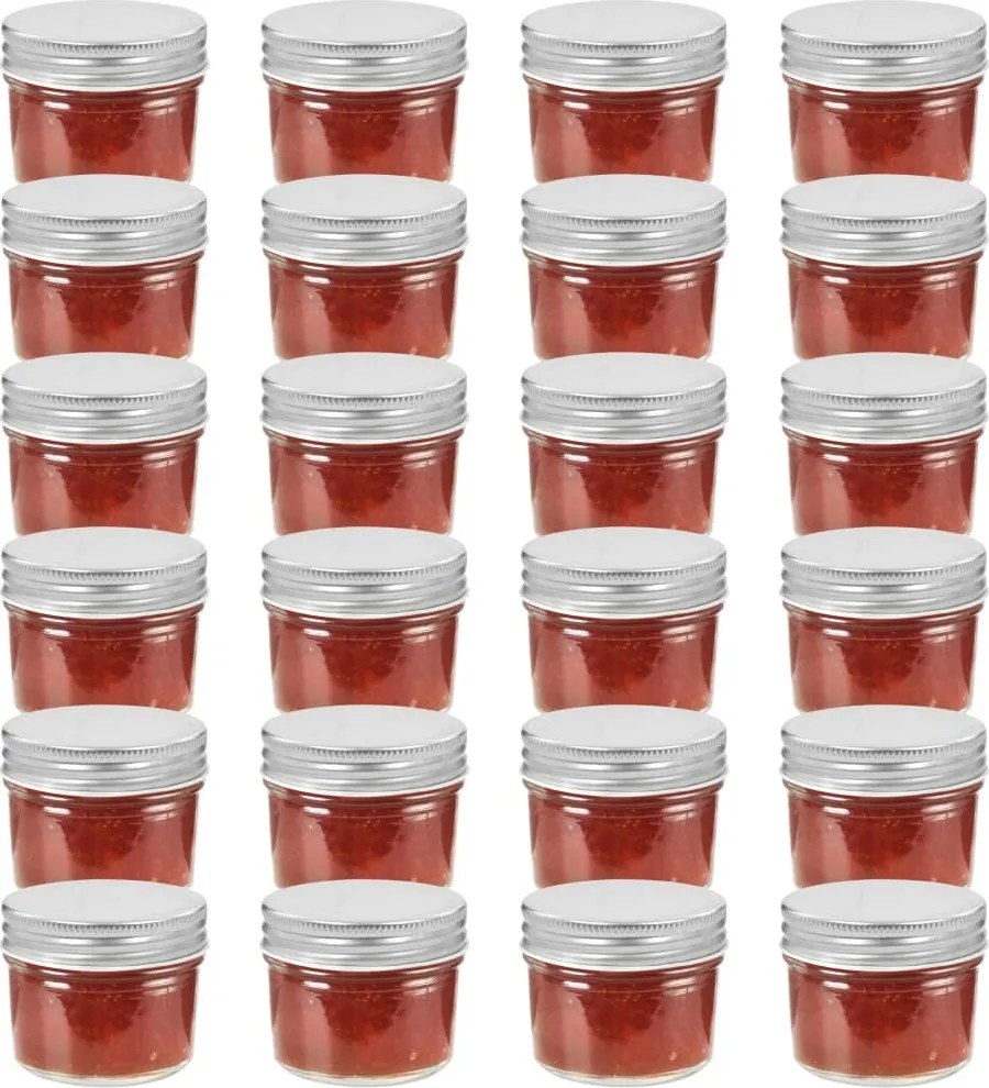 vidaXL Zavařovací sklenice se mi víčky 24 ks 110 ml [50789] Barva: bílá a červená