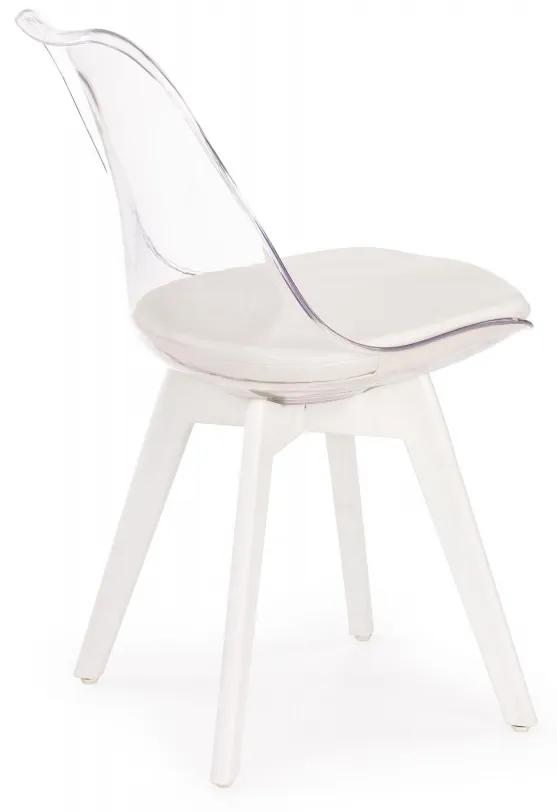 Jídelní židle Milla průhledná/bílá