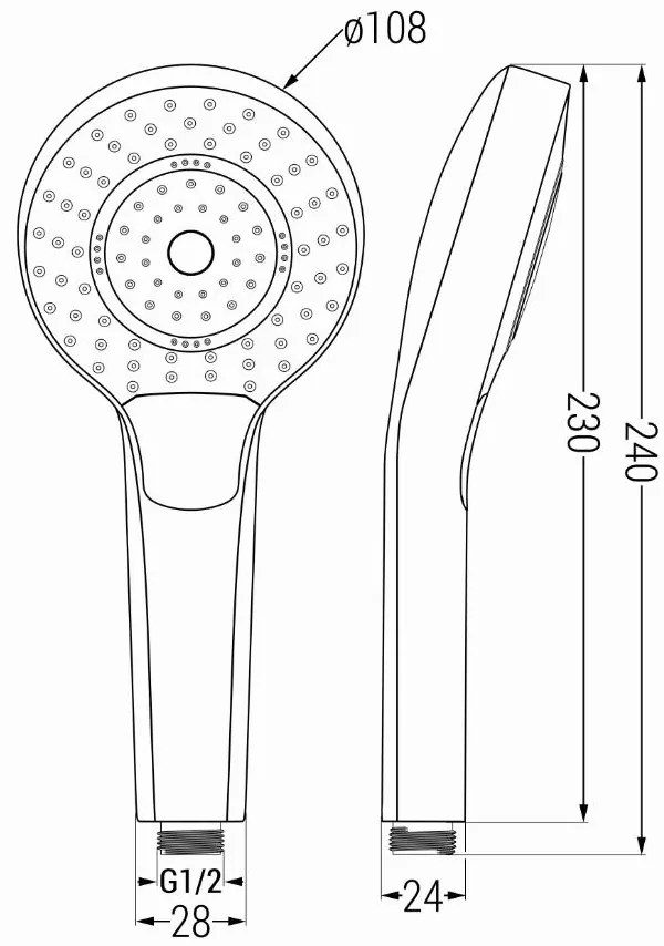 Mexen příslušenství - ruční sprchový set Oval R-05, 3-funkce, zlatá, 785056052-50