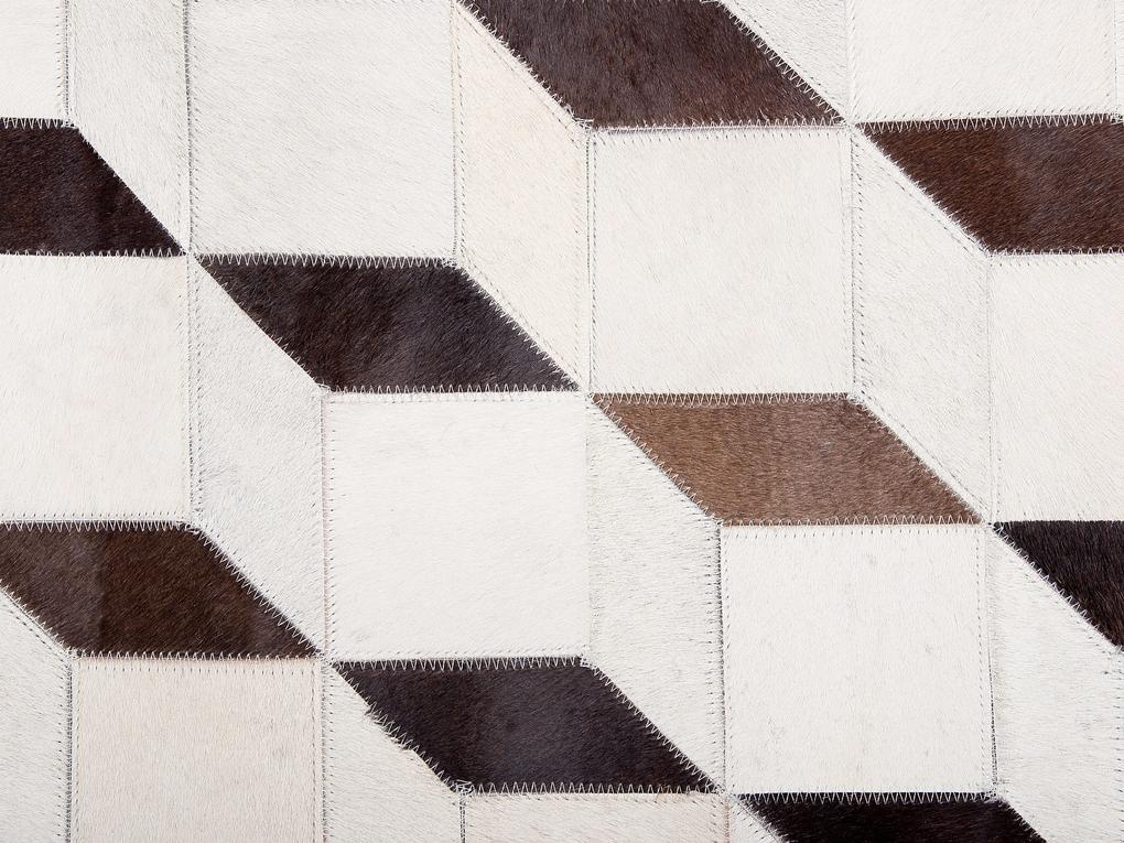 Kožený koberec hnědý 160 x 230 cm ALPKOY Beliani
