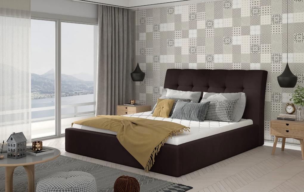 Eltap Čalouněná postel Inge s úložným prostorem Materiál a barva potahu: Grande 81 - šedá, Rozměry (cm): 140x200