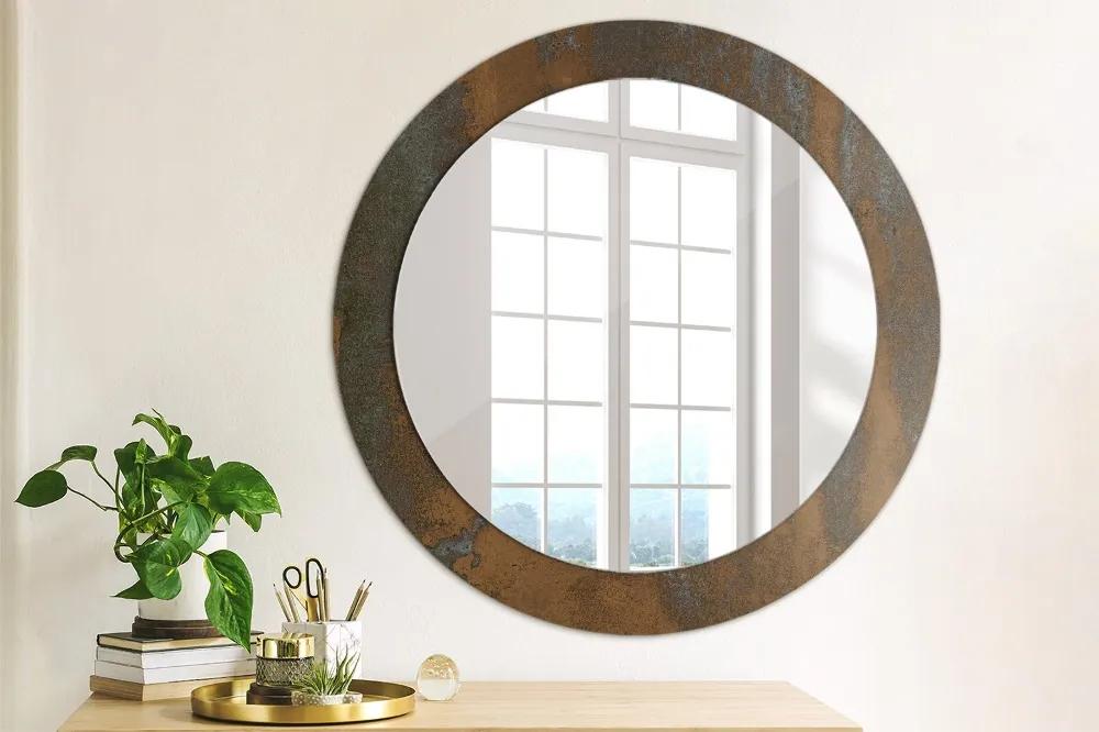 Kulaté dekorativní zrcadlo Kovový rustikální fi 70 cm