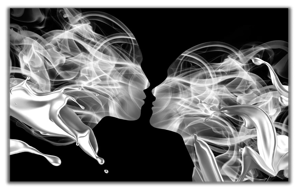 Malvis ® Pětidílný obraz Kouřový polibek Velikost: pětidílný obdélník - 100x45 cm