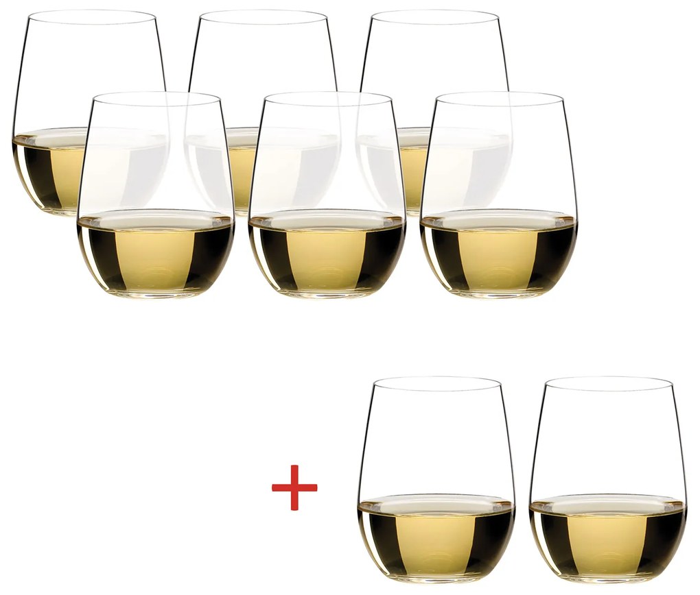 Riedel Výhodné balení 6+2 ks zdarma sklenic Viognier, Chardonnay O-Riedel