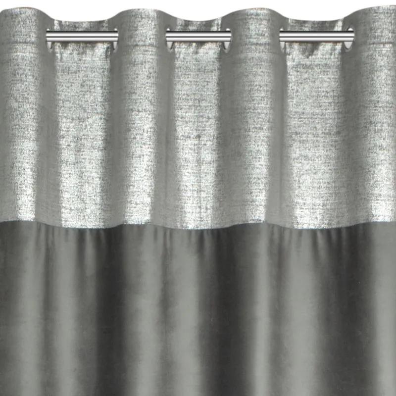 Originální dekorační závěs stříbrné barvy s funkcí Black out 140x250 cm