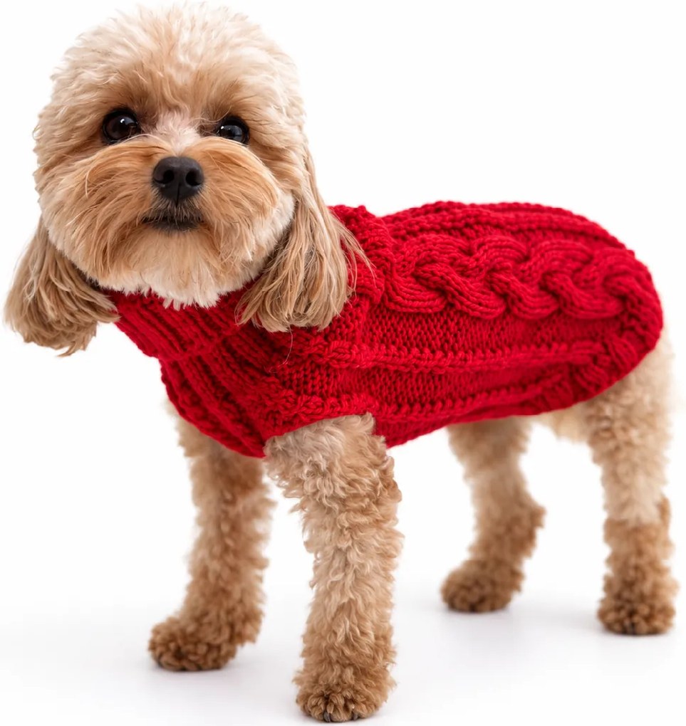 Pet Amour Amour svetr pro fenky a kočky red Velikost: 30