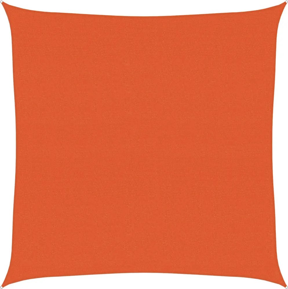 Plachta proti slunci 160 g/m² čtverec oranžová 4 x 4 m HDPE 311661
