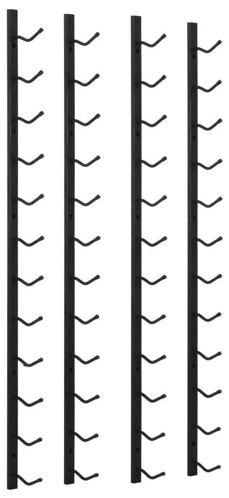 vidaXL Marketos Nástěnný stojan na víno na 12 lahví 2 ks černý železný