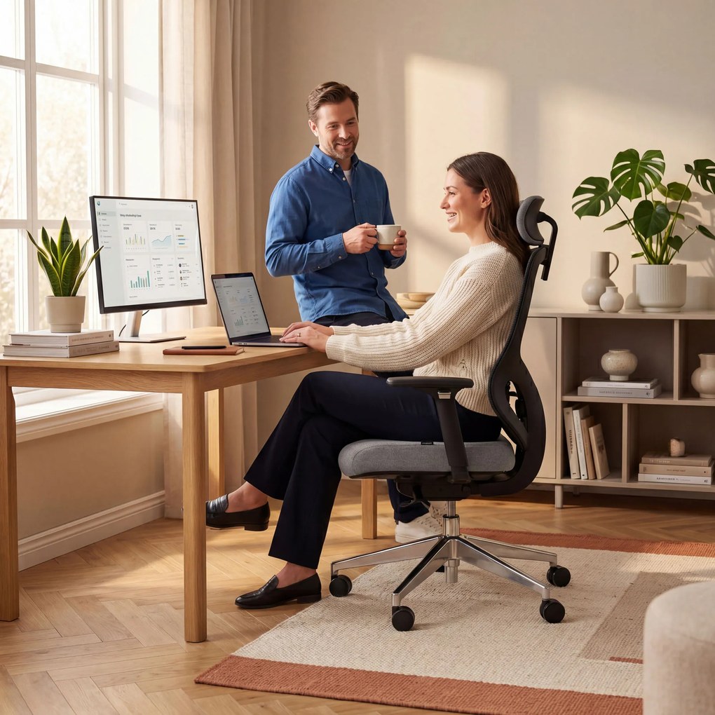 Ergonomická kancelářská židle se síťovinou tmavě šedá AXIS