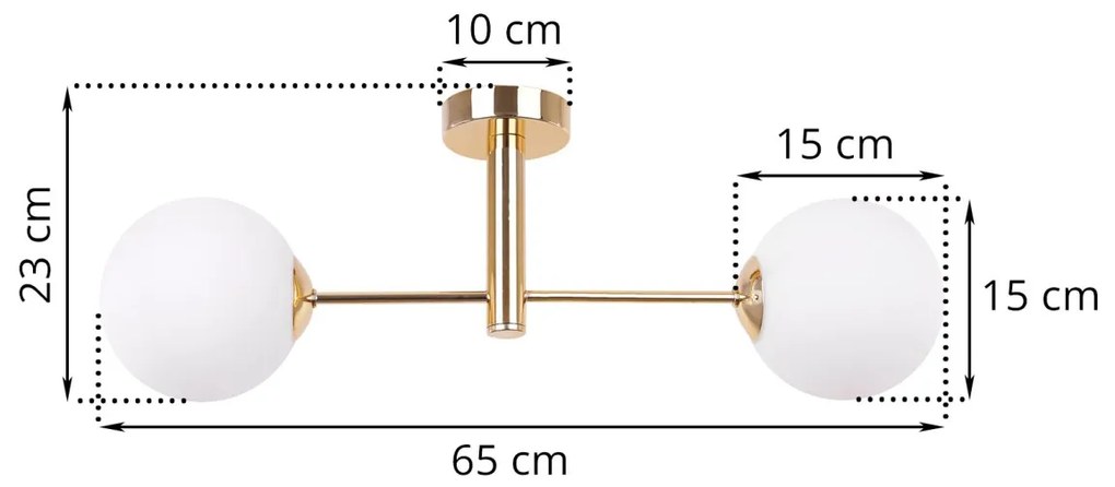 Stropní svítidlo Florence, 2x bílé skleněné stínítko, g