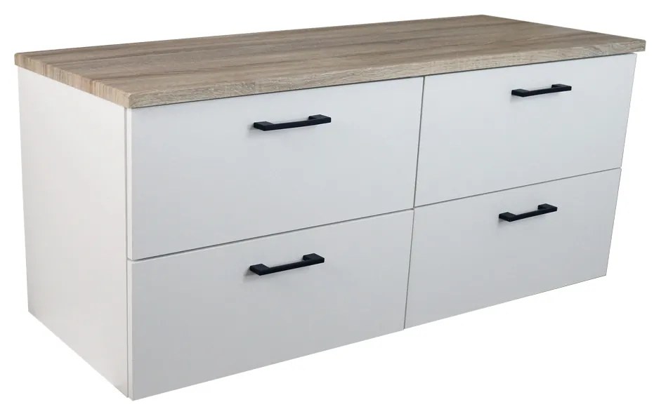 Comodo Koupelnová skříňka pod deskové umyvadlo Agria NEW W 120-HD - bílá/dub sonoma