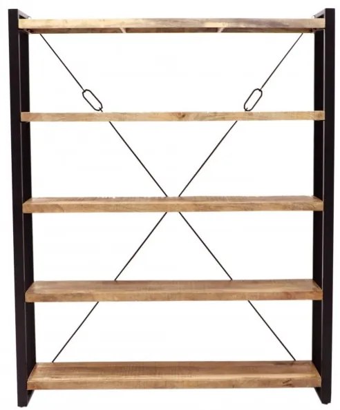 Indický nábytek - Knihovna Retro 140x200x35 z indického masivu mango Mango natural