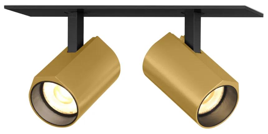 Polovestavný nastavitelný reflektor se dvěma zdroji Ceno 2.0 Barva: Černá / Zlatá, Stmívání: Stmívatelné DALI, Teplota chromatičnosti: 2700 Kelvinů
