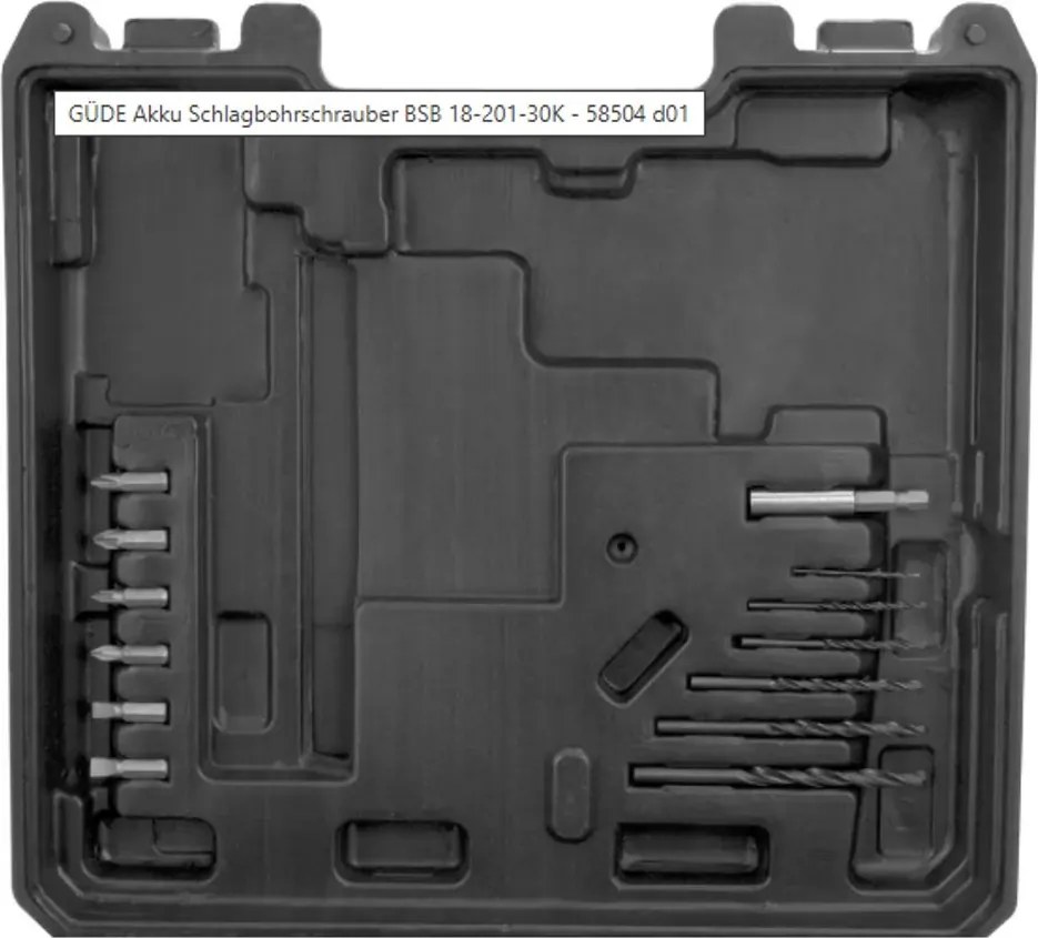 Aku příklepová vrtačka GÜDE BSB 18-201-30K 58504