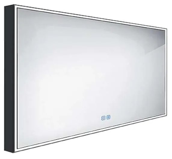 Nimco Zrcadla - Zrcadlo s LED osvětlením, 120x70 cm, dotykový senzor, černá ZPC 13006VX-90