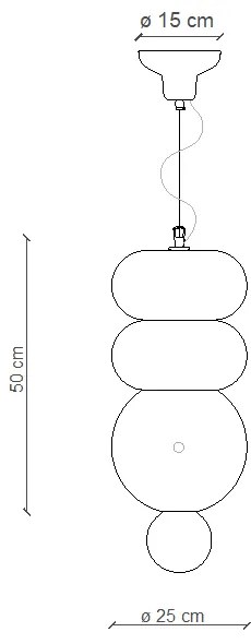 Ferroluce Závěsné svítidlo BUMBUM, v. 50 cm, 1xE27 Barva: Oranžovo-žlutá