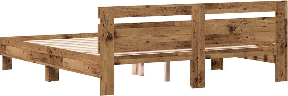 Rám postele Staré dřevo 203 x 185 x 70 cm Kompozitní dřevo 3385625