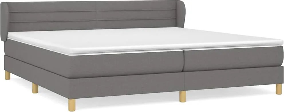 Box spring postel s matrací tmavě šedá 200x200 cm textil 3126910