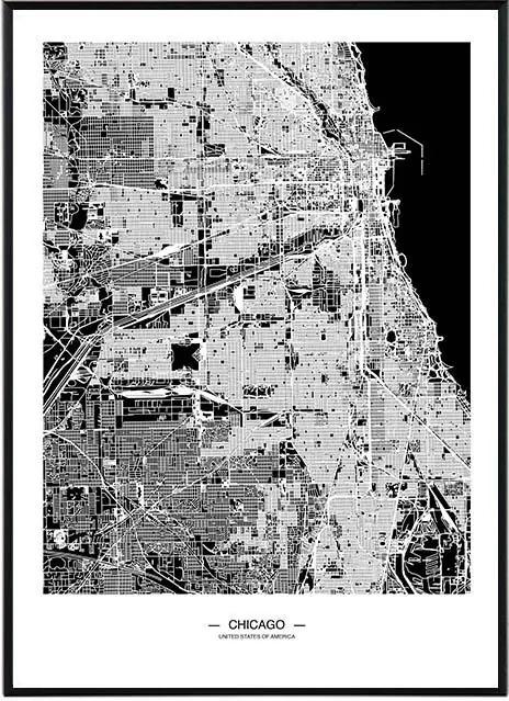 Chicago map Obraz