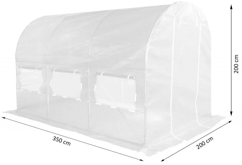 Fóliovník, 2 x 3,5 m, 7 m2, bílý, gramáž fólie 160 g/m2