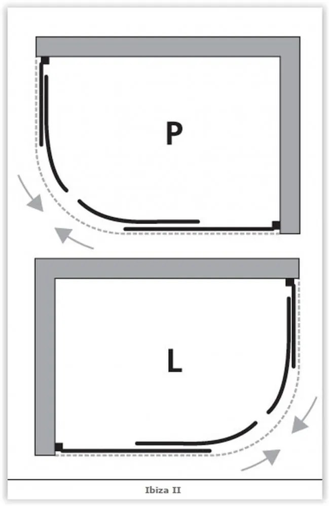 Olsen Spa Sprchový asymetrický kout s vaničkou IBIZA II BARVA rámu - Chrom/Leštěný hliník (ALU), Rozměr A - 100 cm, Rozměr B - 80 cm, Směr zavírání -  Levé (SX), Výplň - Čiré bezpečnostní sklo - 5 mm OLBIBI210L