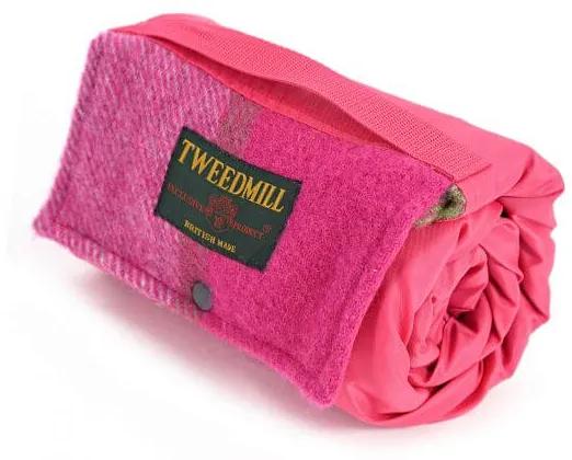 Pikniková vlněná deka Walker Pink 66x98cm - Tweedmill