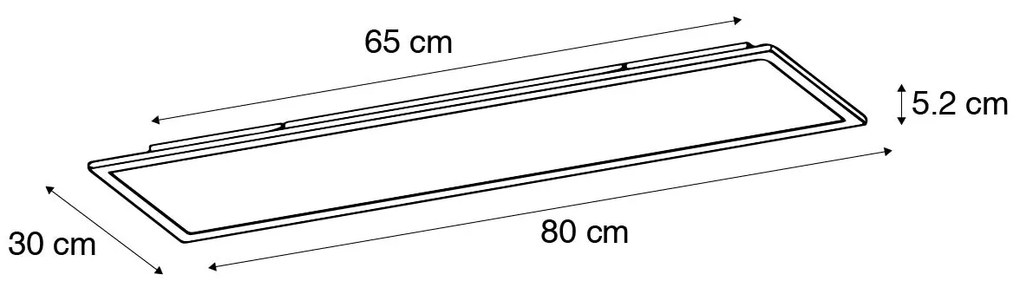 Stropní svítidlo černé 80 cm vč. LED s dálkovým ovládáním - Liv