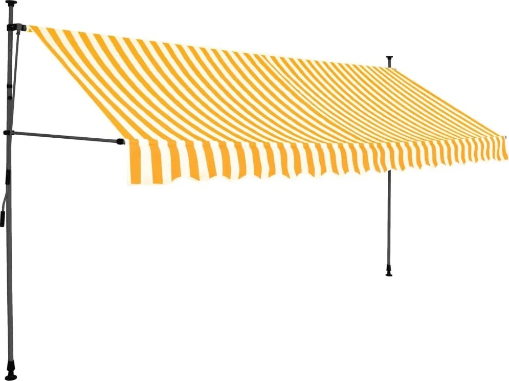 vidaXL Ručně zatahovací markýza s LED světlem 350 cm [145860] Barva: antracitová