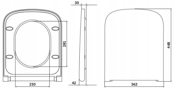 Cersanit Larga Square, antibakteriální Slim sedátko z duroplastu, bílá, K98-0231