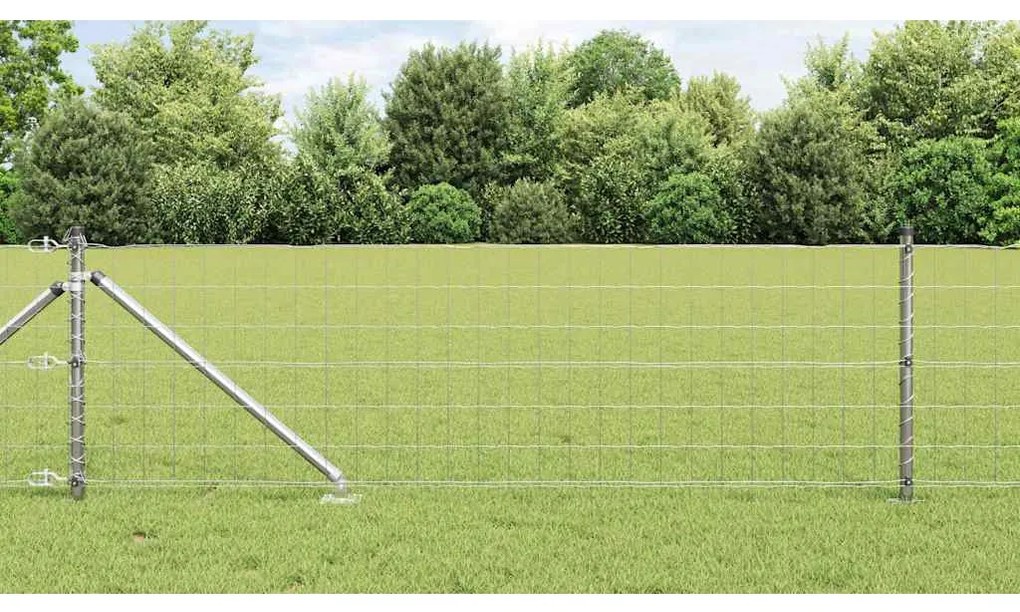 Venkovní euro plot s hroty 25 x 0,6 m Pozinkovaná ocel Stříbrná 3350769