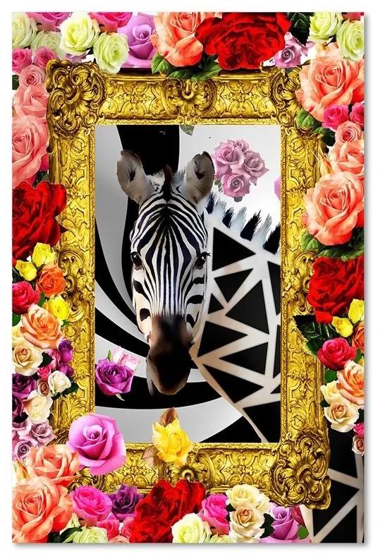 Obraz na plátně Abstraktní barevné květiny Zebra - 80x120 cm