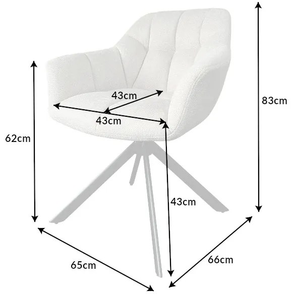 Designová otočná židle Vallerina šampaňská béžová