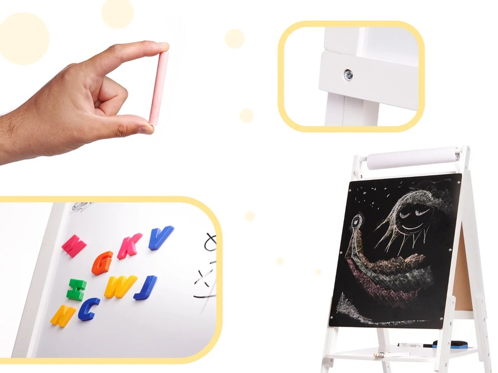 Creative Corner Magnetická dřevěná tabule bílá velká XXL