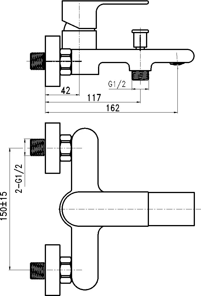 Novaservis Nobless Trend - Vanová baterie bez příslušenství 150 mm, chrom, 41020/1,0