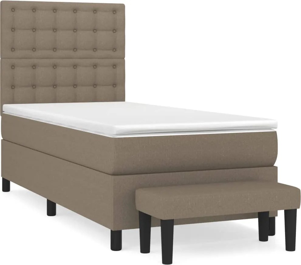 Box spring postel s matrací taupe 90x200 cm textil 3136889