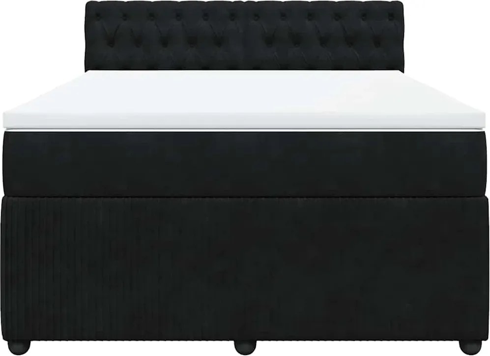 Box spring postel s matrací černá 140 x 190 cm samet 3287742