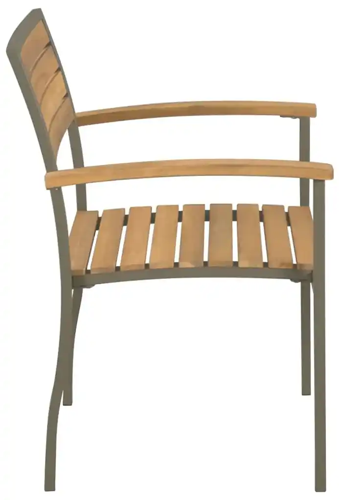 Stohovatelné zahradní židle 2 ks masivní akácie a ocel, 44236 | BIANO