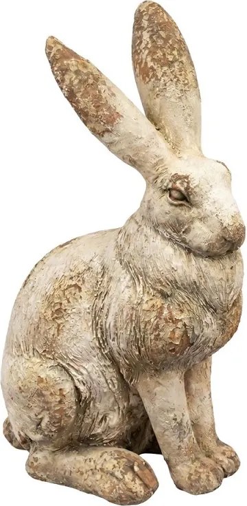Béžová antik dekorativní figurka zajíc - 34*24*55 cm