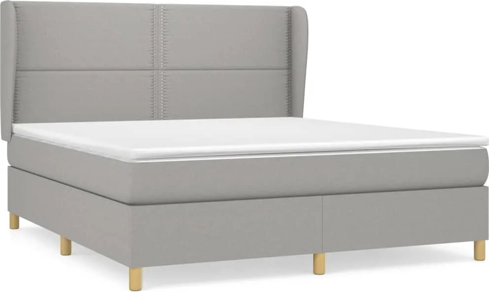 Box spring postel s matrací světle šedá 180 x 200 cm textil 3128461
