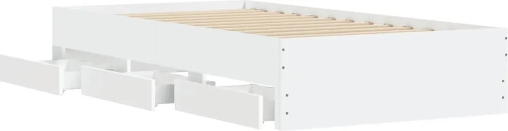Rám postele se zásuvkami bílý 90 x 200 cm kompozitní dřevo 3207294