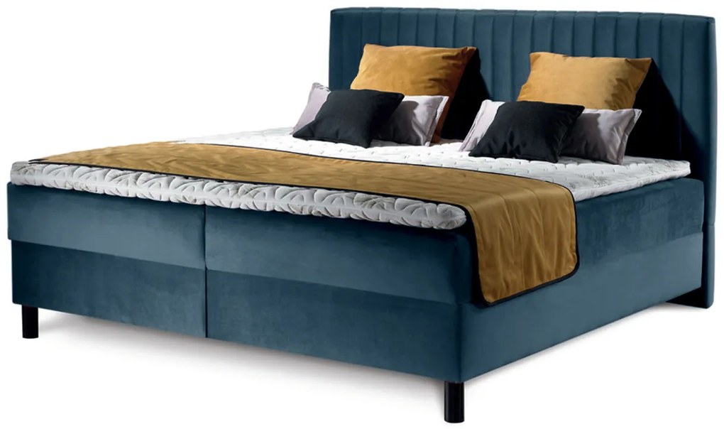 New Design Reto Boxspring 180x200cm modrá