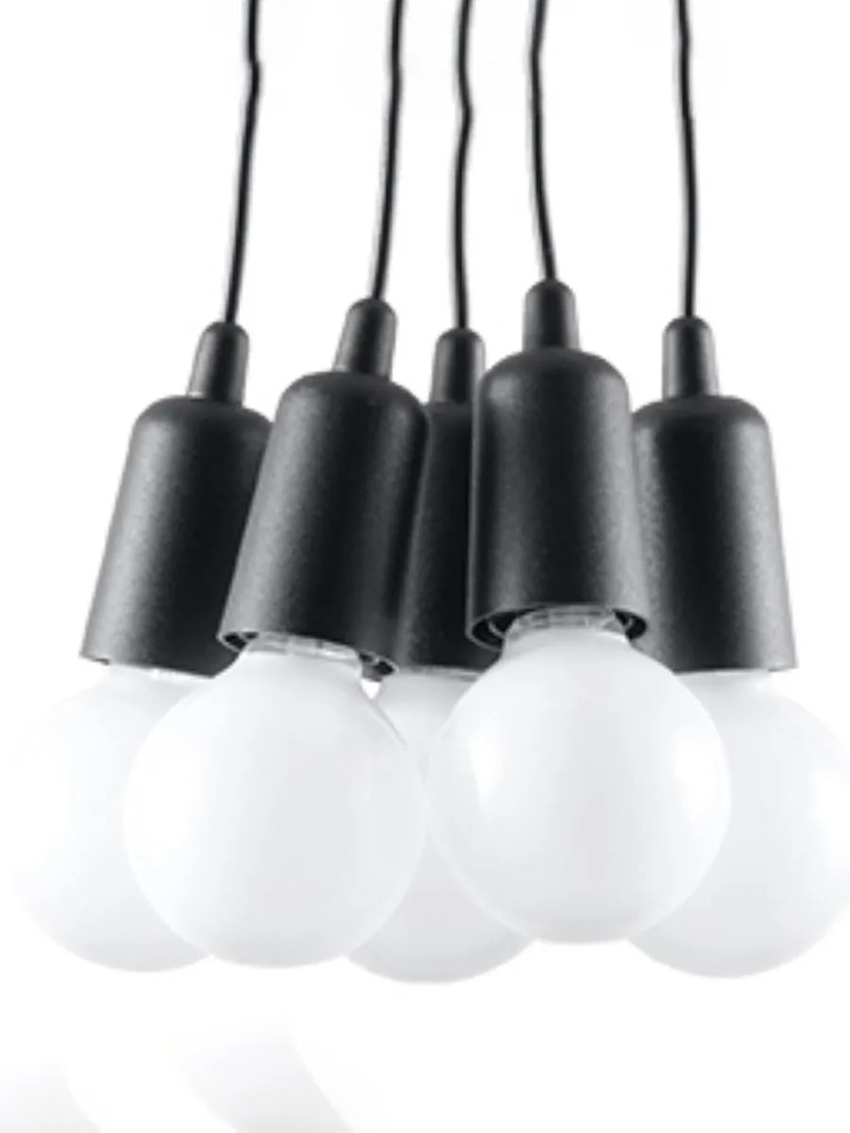 Sollux Lighting Závěsné svítidlo DIEGO 5 Černá
