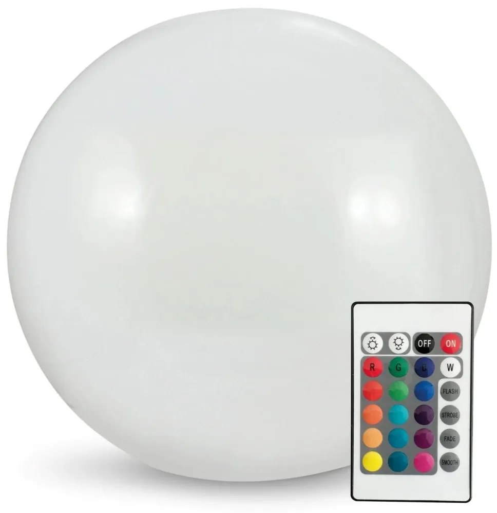 LED RGBW Solární lampa BALL LED/3,7V 1500 mAh pr. 50 cm IP65 + dálkové ovládání
